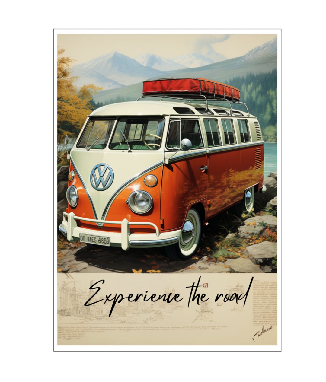 Art Print Lustre Portrait A4A3 Vw Graphic Art Print - Etsy