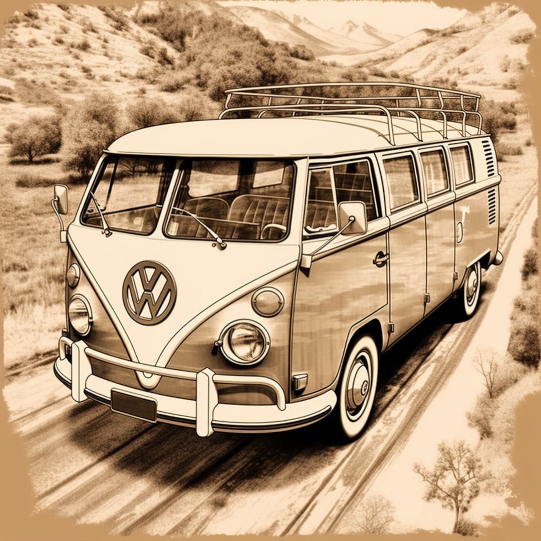 Volkswagen Digital Art Download Split Screen Poster Download - Etsy