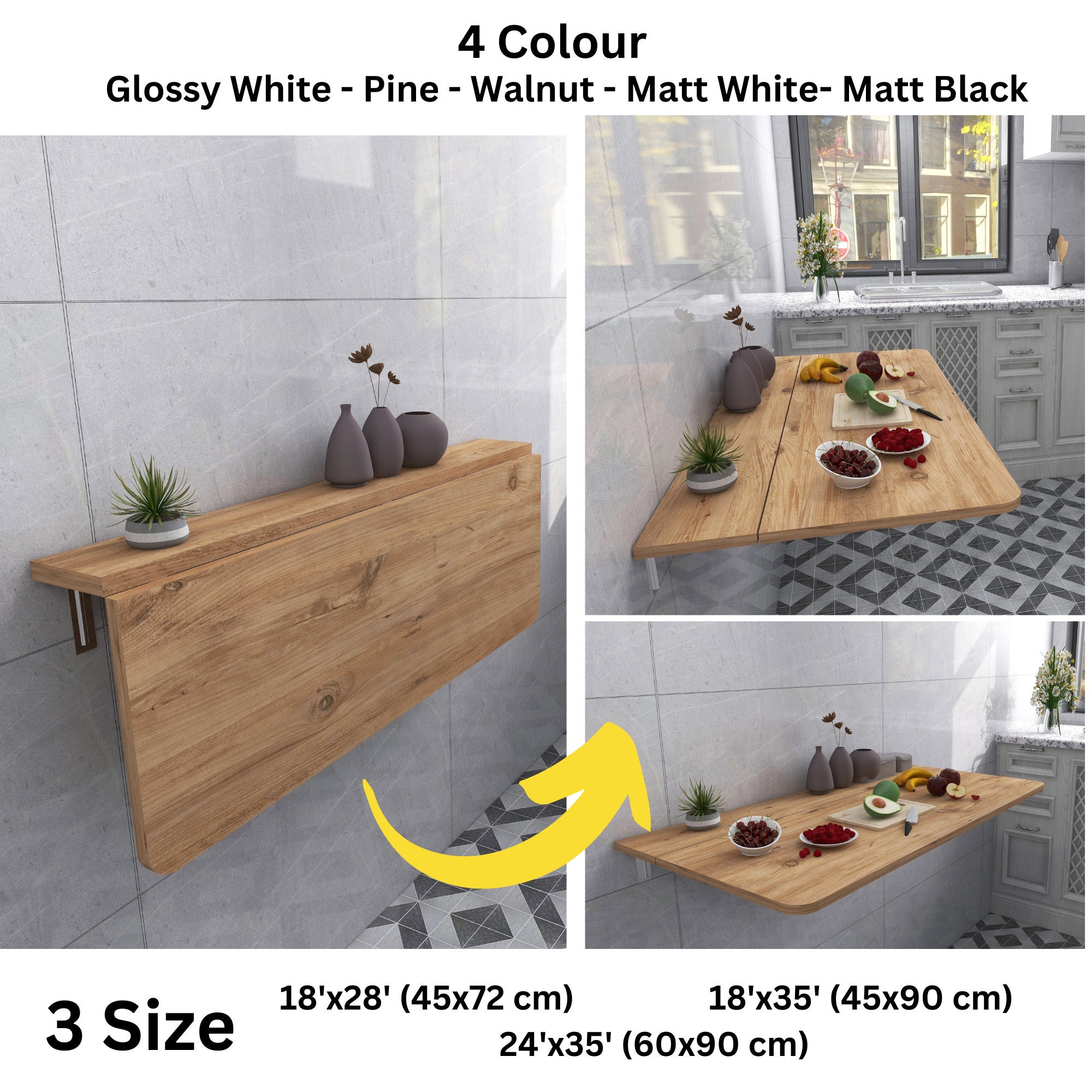 Wall Mounted Hanging Table - Etsy