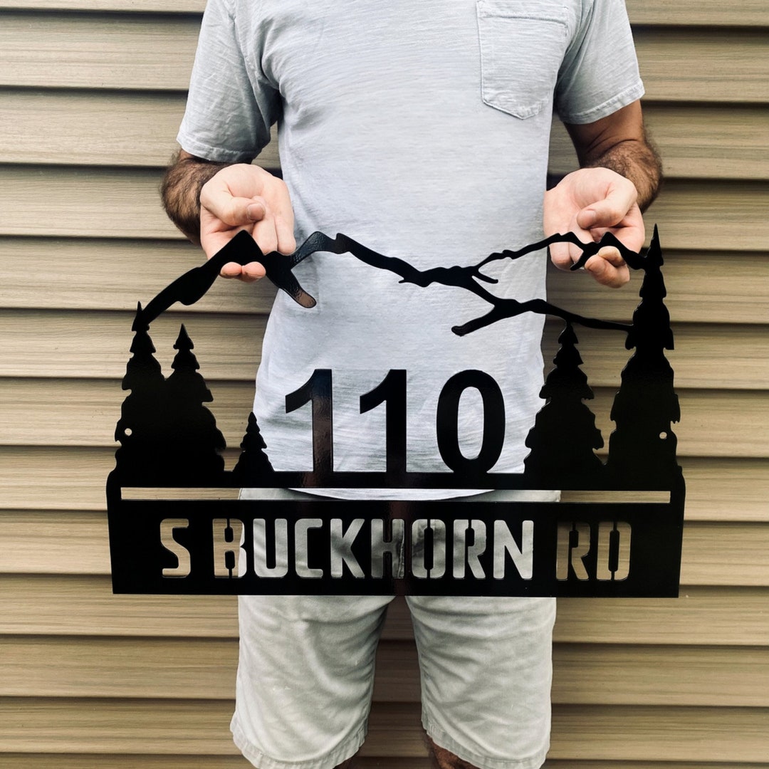 Metal House Number Sign, Art Decor Address Sign, Address Sign, Metal ...