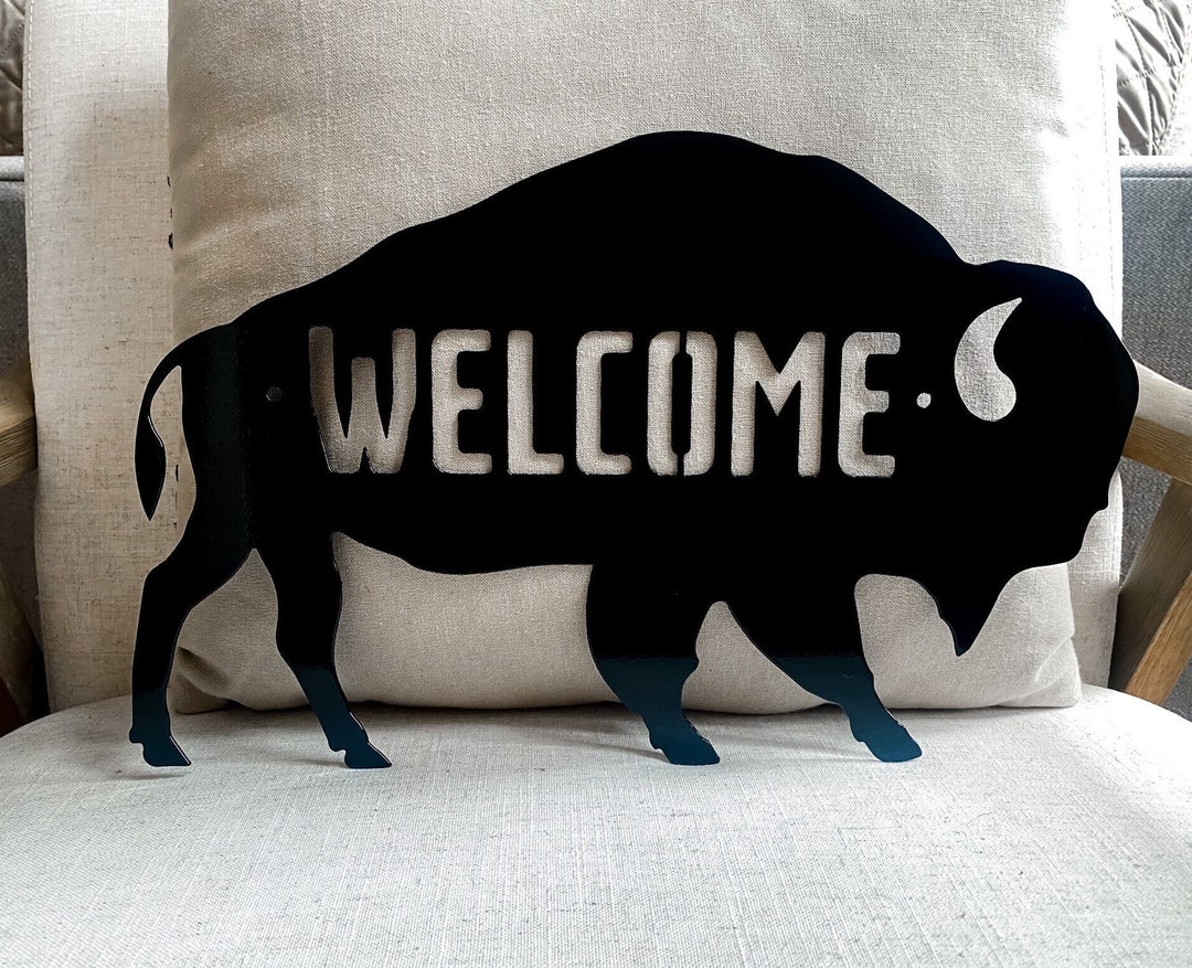 Buffalo Welcome Sign, Welcome Sign, Metal Welcome Sign, Home Decor ...