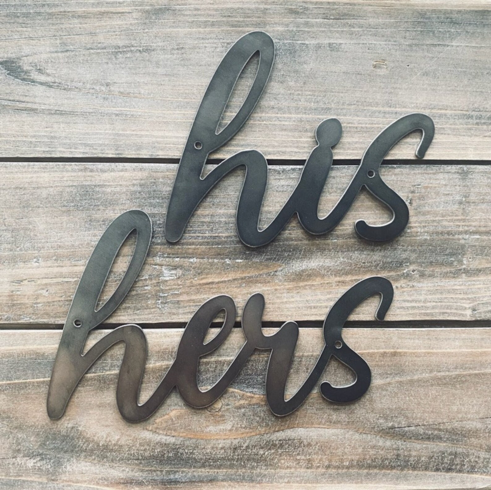 His Hers Metal Sign, Master Bathroom Decor, His Hers Sign Towel Hook ...