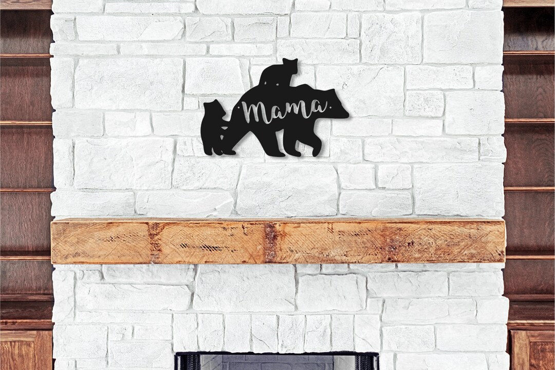 Metal Wall Art, Mother's Day Gifts, Metal Bear Sign, Mama Sign, Metal ...