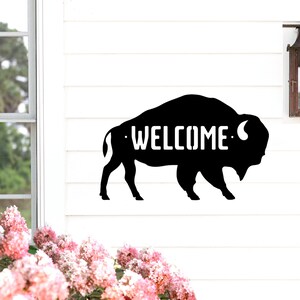 Buffalo Welcome Sign, Welcome Sign, Metal Welcome Sign, Home Decor ...