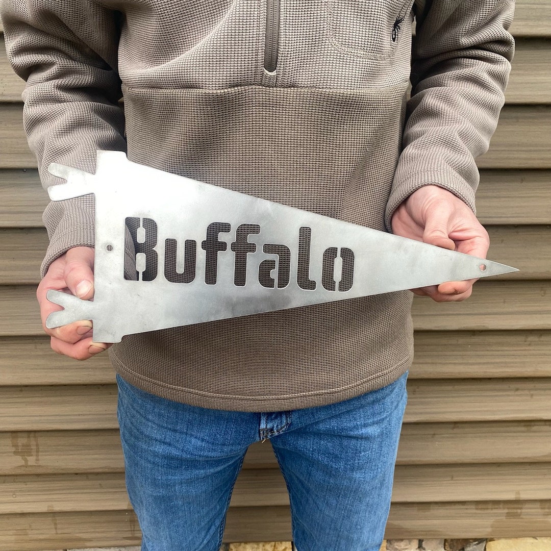 Metal Buffalo Sign, Metal Buffalo Pennant, Buffalo Metal Artwork ...