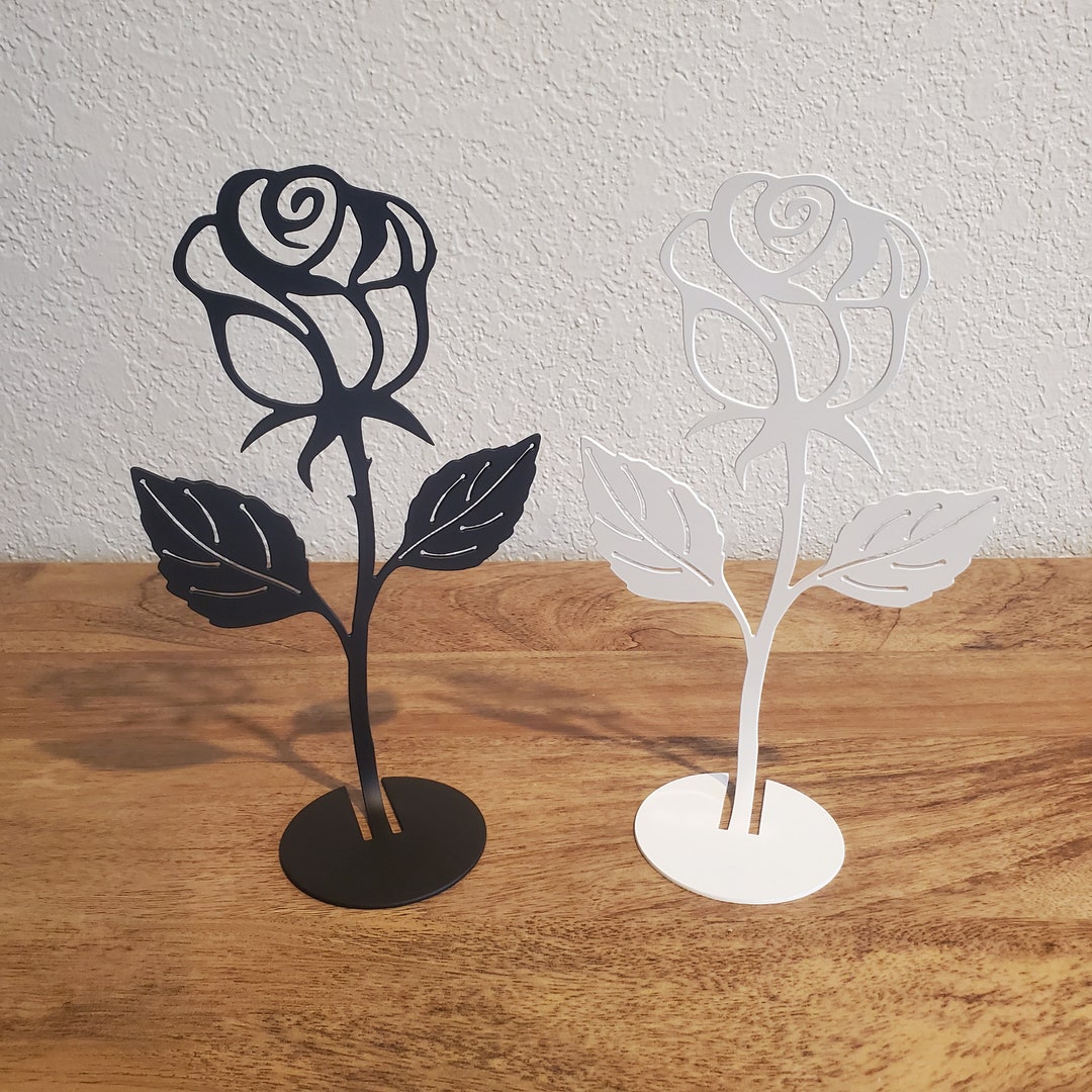 Tabletop Metal Rose, Standing Metal Rose, Metal Wedding Centerpiece ...