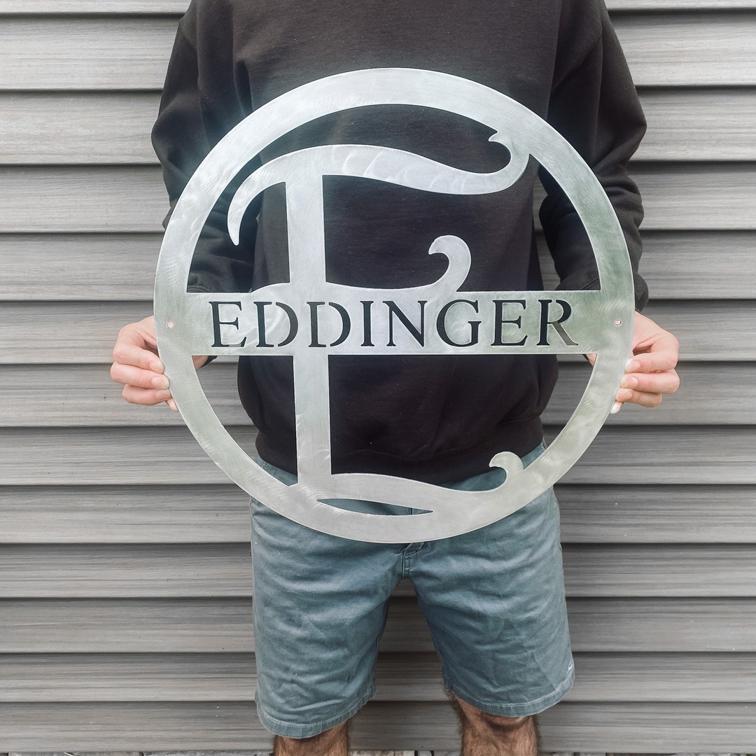 Personalized Family Name Metal Sign, Custom Metal Signs, Monogram Wall ...