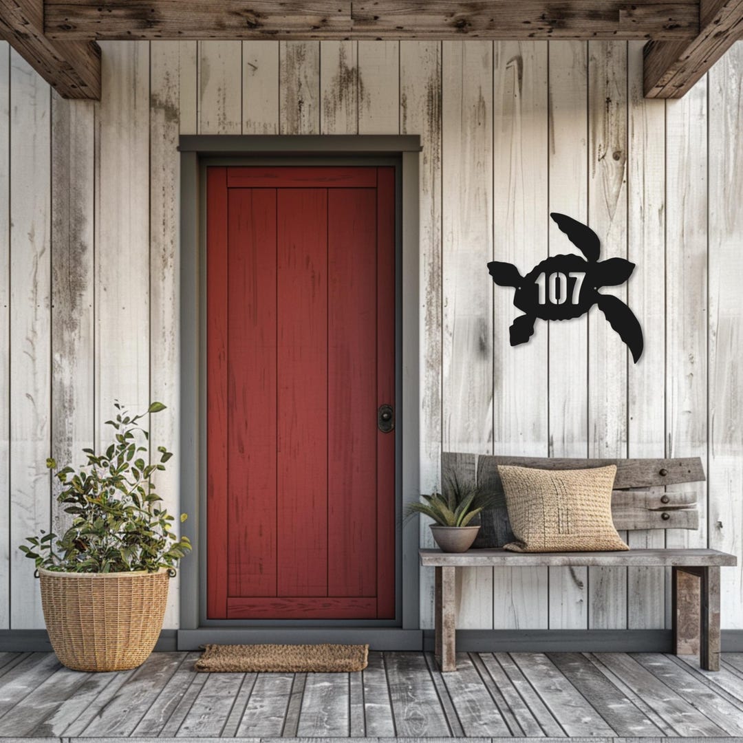 Metal Turtle Address Sign for Front Door, Custom Turtle Address Sign ...