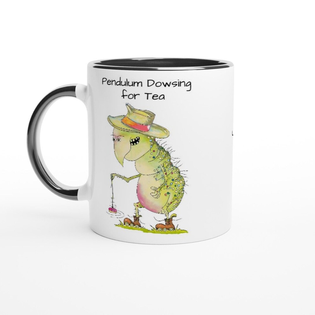 Pendulum Dowsing for Tea. Bug With a Plug. White 11oz Ceramic Mug With ...