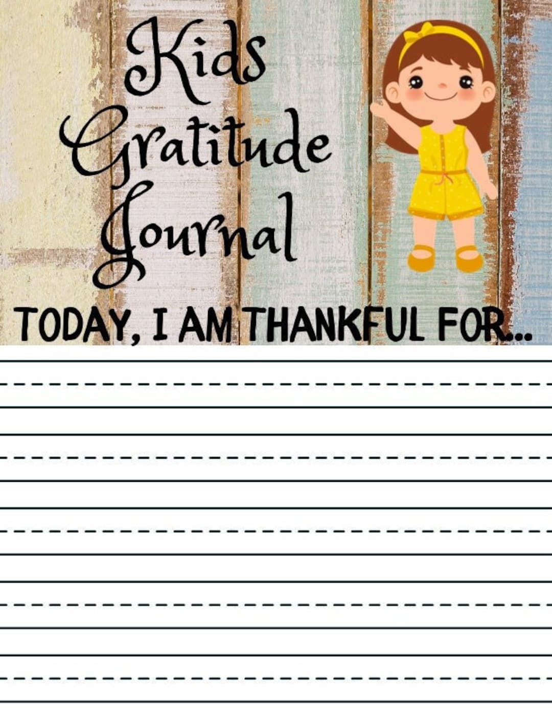 Kids Gratitude Journal, Practice Writing Paper. Handwriting Paper ...