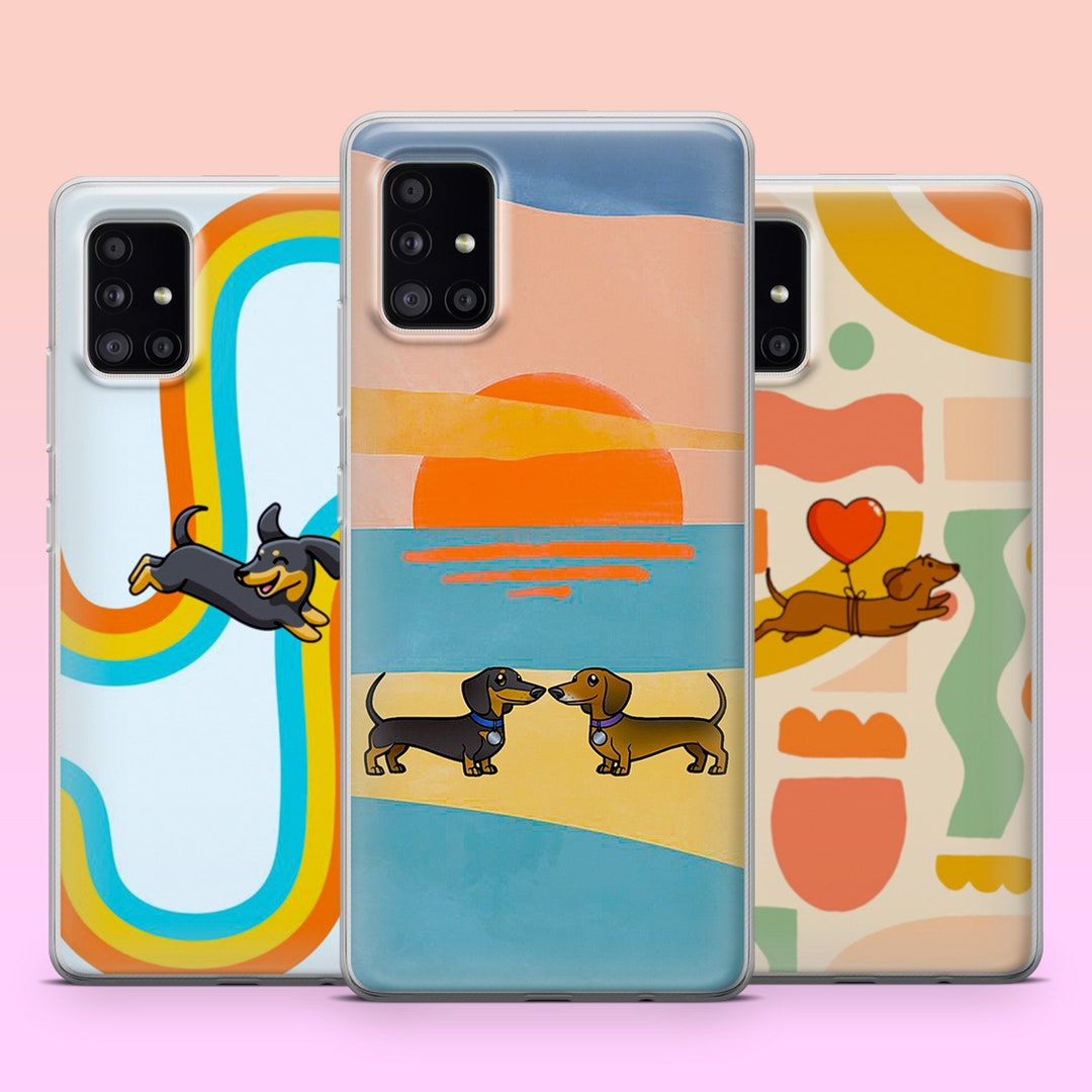 Cute Dachshund Phone Case Sausage Dog Cover for iPhone 16 Pro, 15, 14 ...