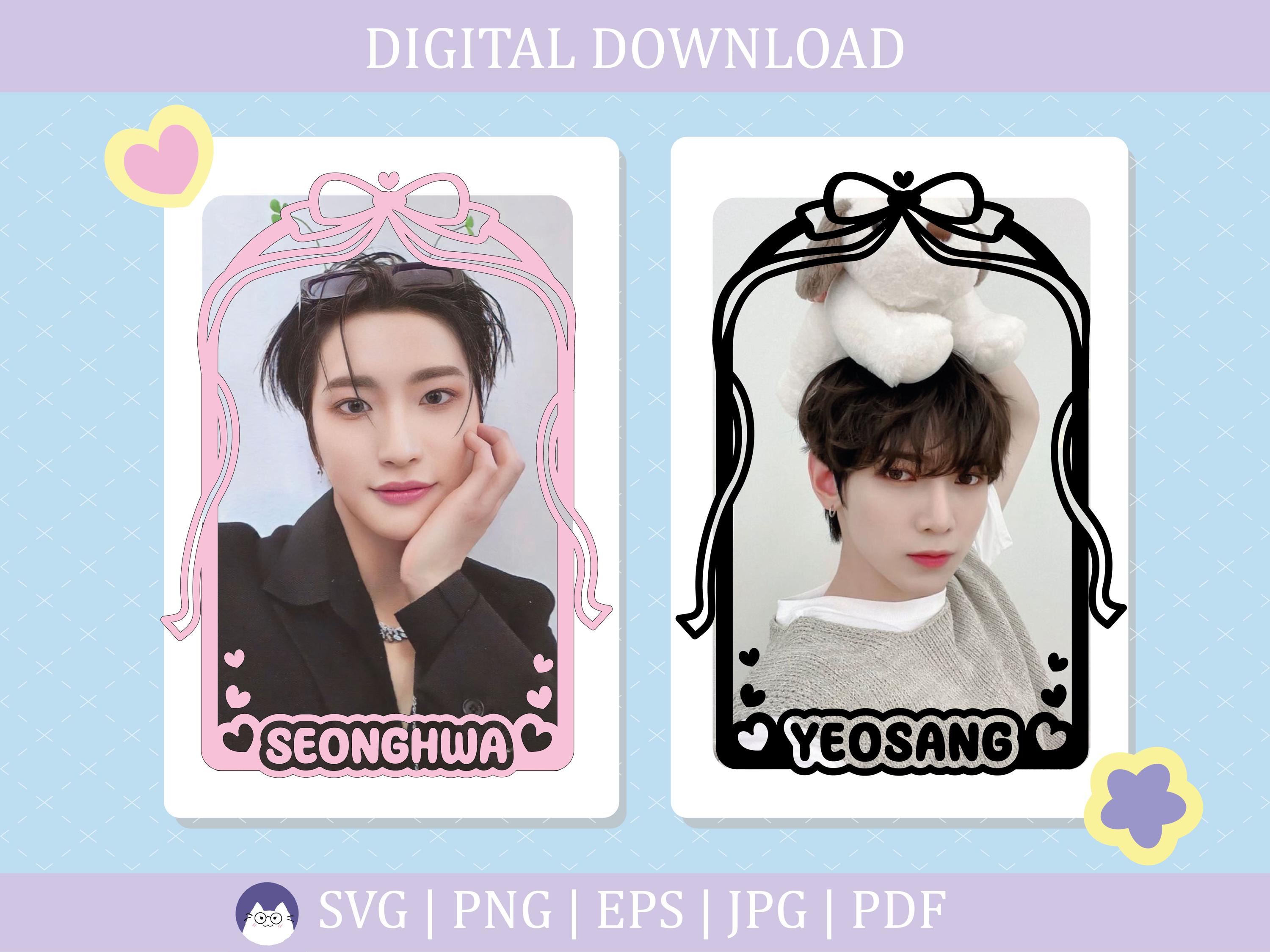 Ateez Bow Photocard Borders | Svg, Pdf, Png, Jpg | Ateez Decals | Ateez ...