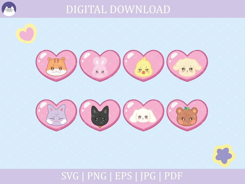 Ateez Aniteez Hearts | Svg, Png, Jpg, Pdf, Eps | Ateez Decals | Ateez ...