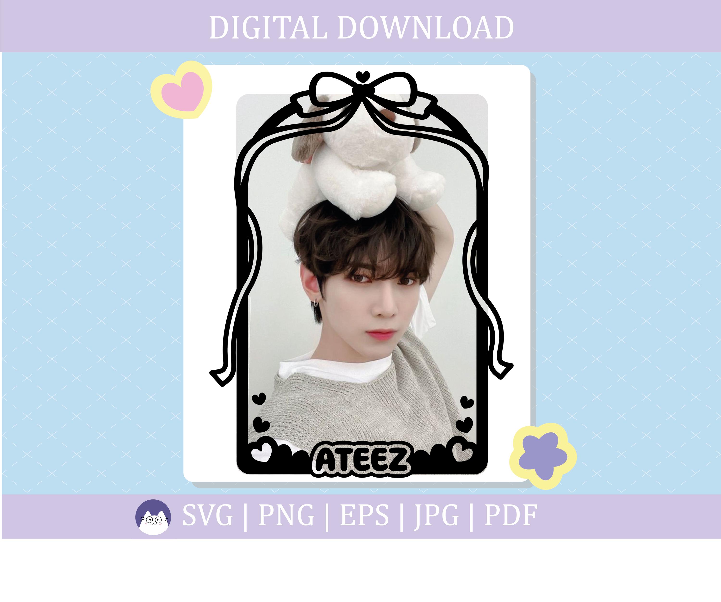 Ateez Photocard Bow Border | Svg, Pdf, Png, Jpg | Ateez Decals | Ateez ...