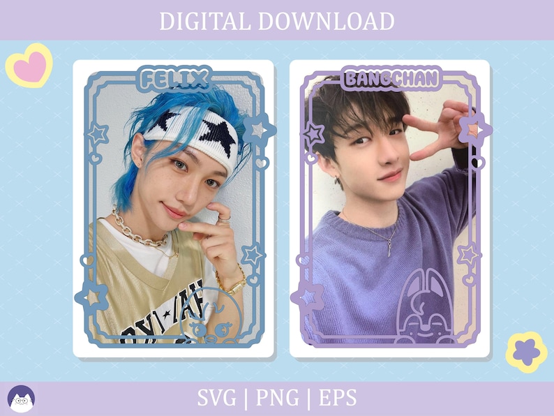 Stray Kids Skzoo Photocard Borders | Svg, Png, Eps | Stray Kids Decals ...