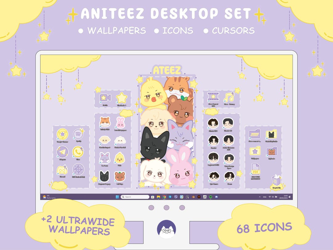 Aniteez Desktop Theme Organizer Set | Windows and Mac | Wallpapers | Icons | Mouse Cursors ...