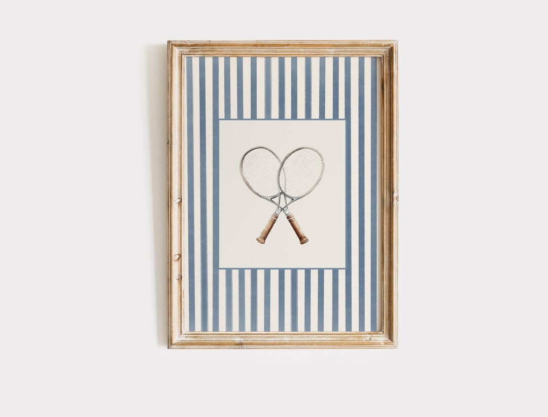 Vintage Tennis Racket Wall Art – Neutral Sports Nursery Printable ...