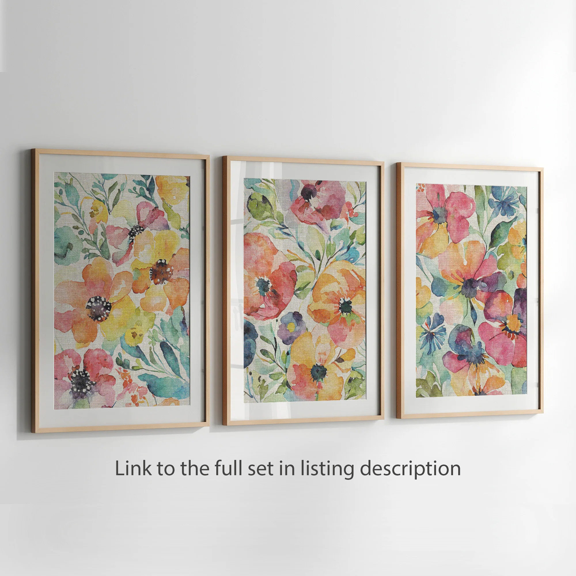 Colorful Flower Wall Art. Flowering Floral Print. Wildflower Pink ...