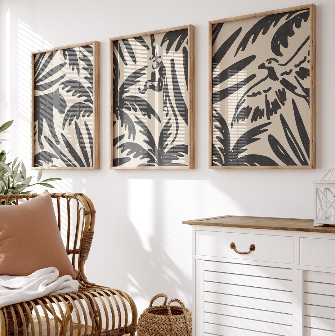 Safari Animal Wall Art Set of 3. Jungle Animal Prints. Big Cat Bird ...