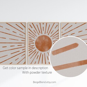 Terracotta Sun Wall Art. Terracotta Print Set of Three. 3 Piece Red Sun ...
