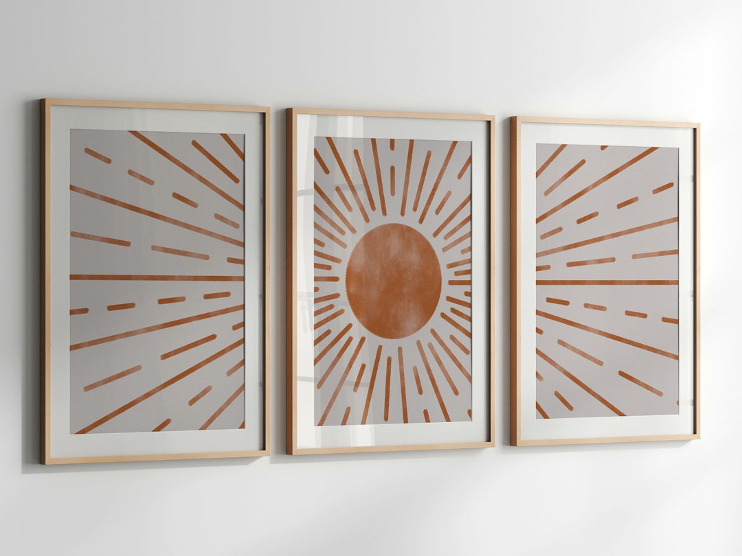 Terracotta Sun Wall Art. Terracotta Print Set of Three. 3 - Etsy