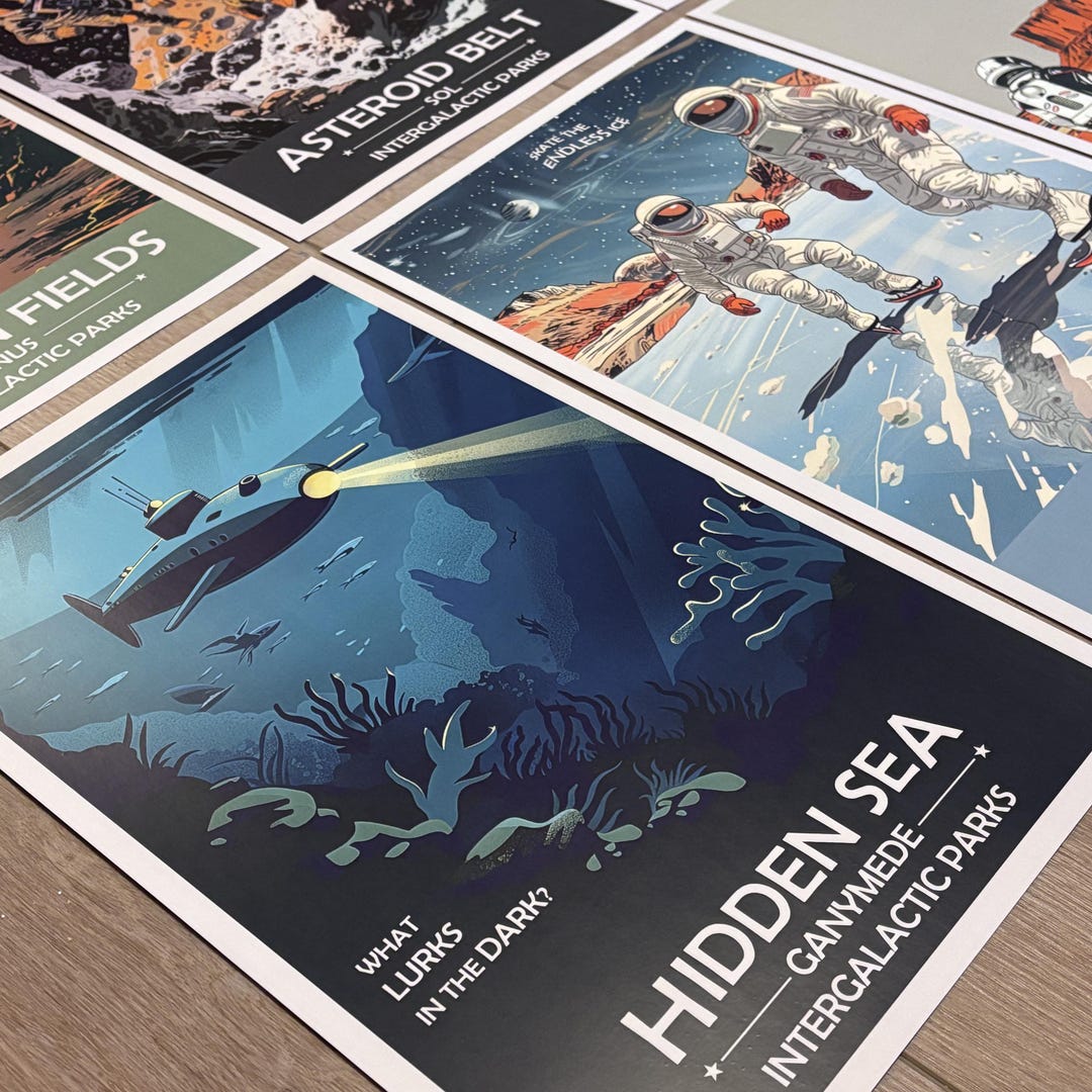 Intergalactic Parks Prints: Retro NASA Space Poster Set of 10 - Etsy