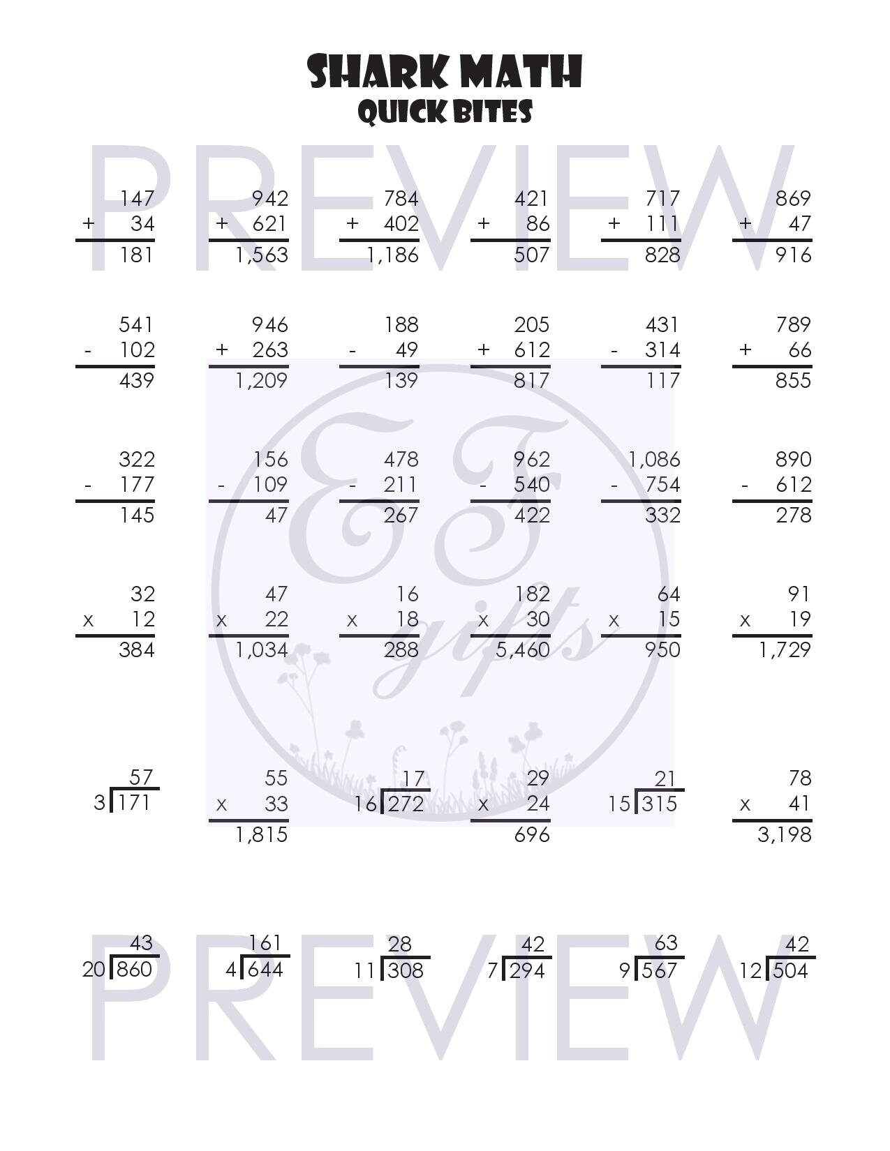 12 Shark Week Activity Sheets plus Answer Keys, 1st Grade, 2nd Grade ...