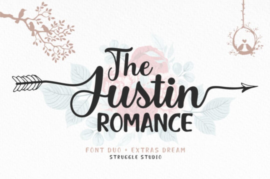 The Justin Romance Font, Fancy Font, Brush Font, Calligraphy Font ...