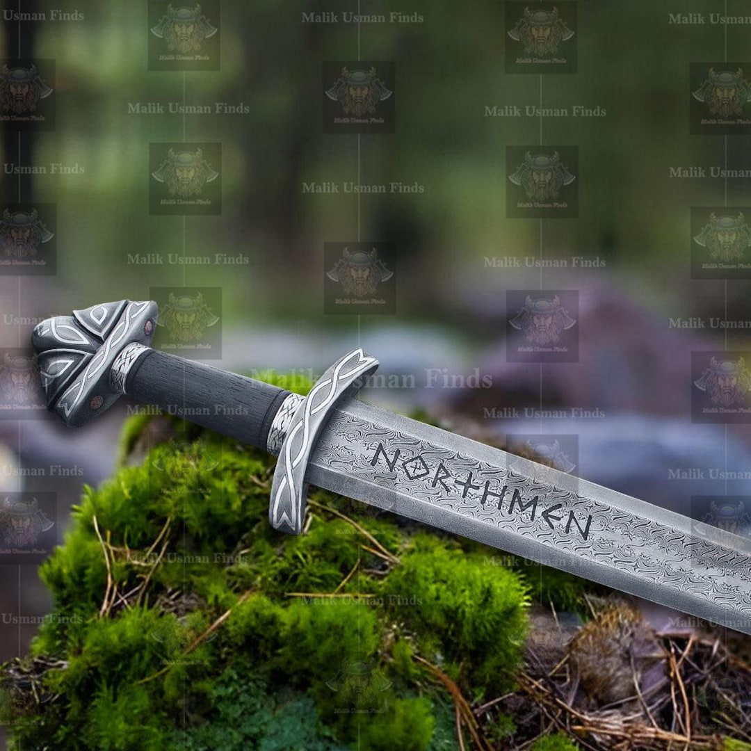 Forged Damascus Steel Norwegian Sword, Viking Swords, Fantasy Swords ...