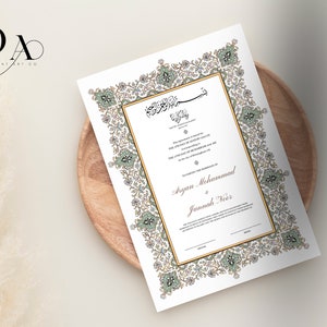 Luxury Nikkah Contract, Digital Printable Personalised Customised ...