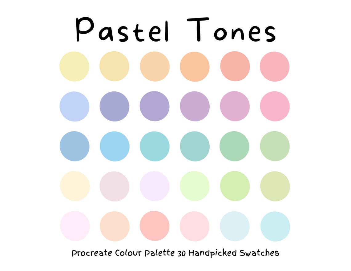 Procreate Pastel Tones Color Palette 30 Color Swatches iPad Color ...