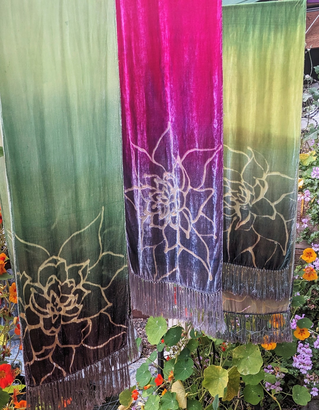 Bridesmaid Gift Custom Ombre Dyed Silk Velvet Shawls - Etsy