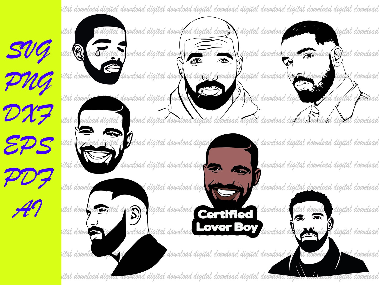 Drake Svg Bundle Drake Stickers Drake Brand & Logo Drake - Etsy