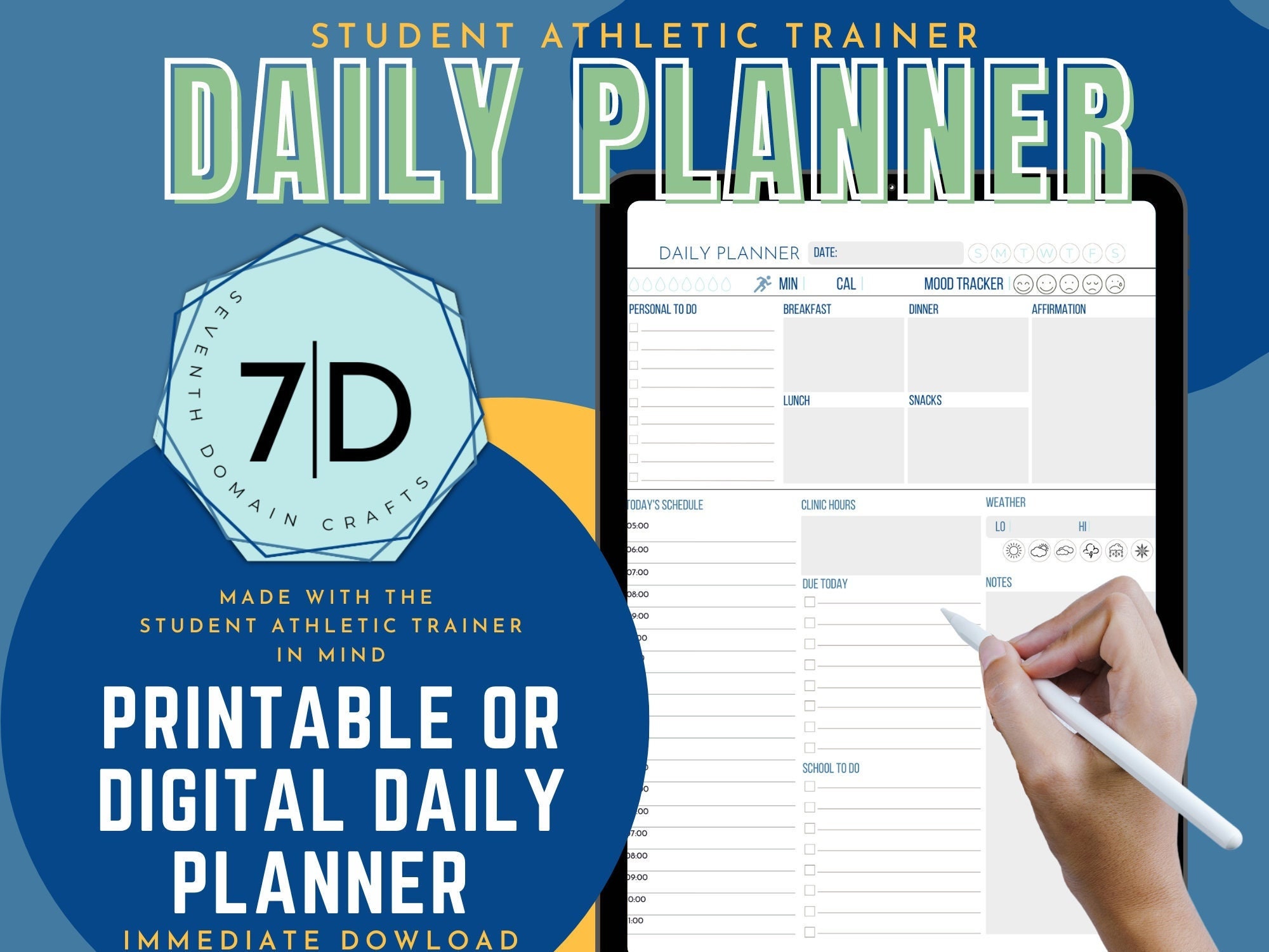 Student Athletic Trainer Daily Planner - Etsy