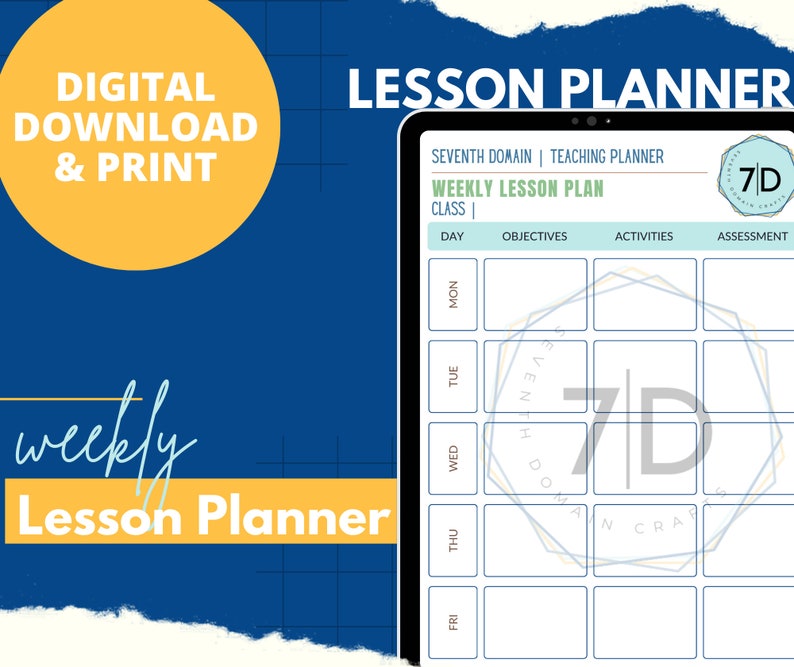 Weekly Lesson Planner - Etsy