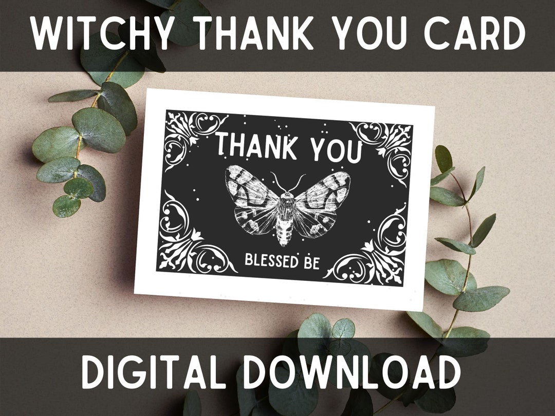 Digital Download Moth Thank You Card- Beautiful Moth+stars Spiritual ...