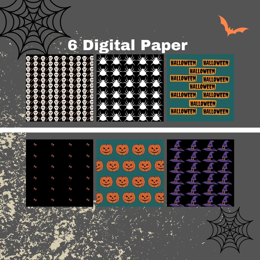 Halloween Digital Paper, Trick or Treat Scrapbook Papers, Halloween ...