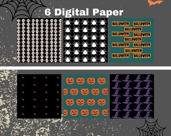 Halloween Digital Paper, Trick or Treat Scrapbook Papers, Boo Wallpaper ...