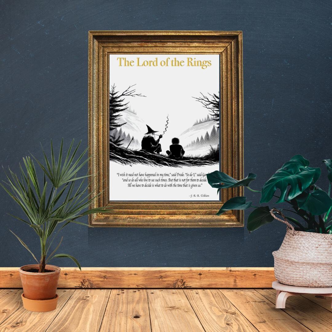 Lord of the Rings Poster - Lord of the Rings - Vintage Art Print, Frodo ...