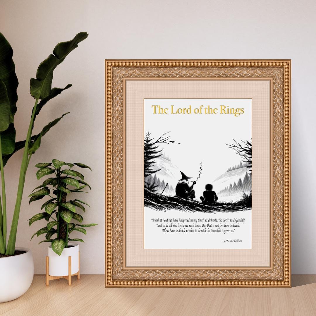 Lord of the Rings Poster Lord of the Rings Vintage Art Print, Frodo ...