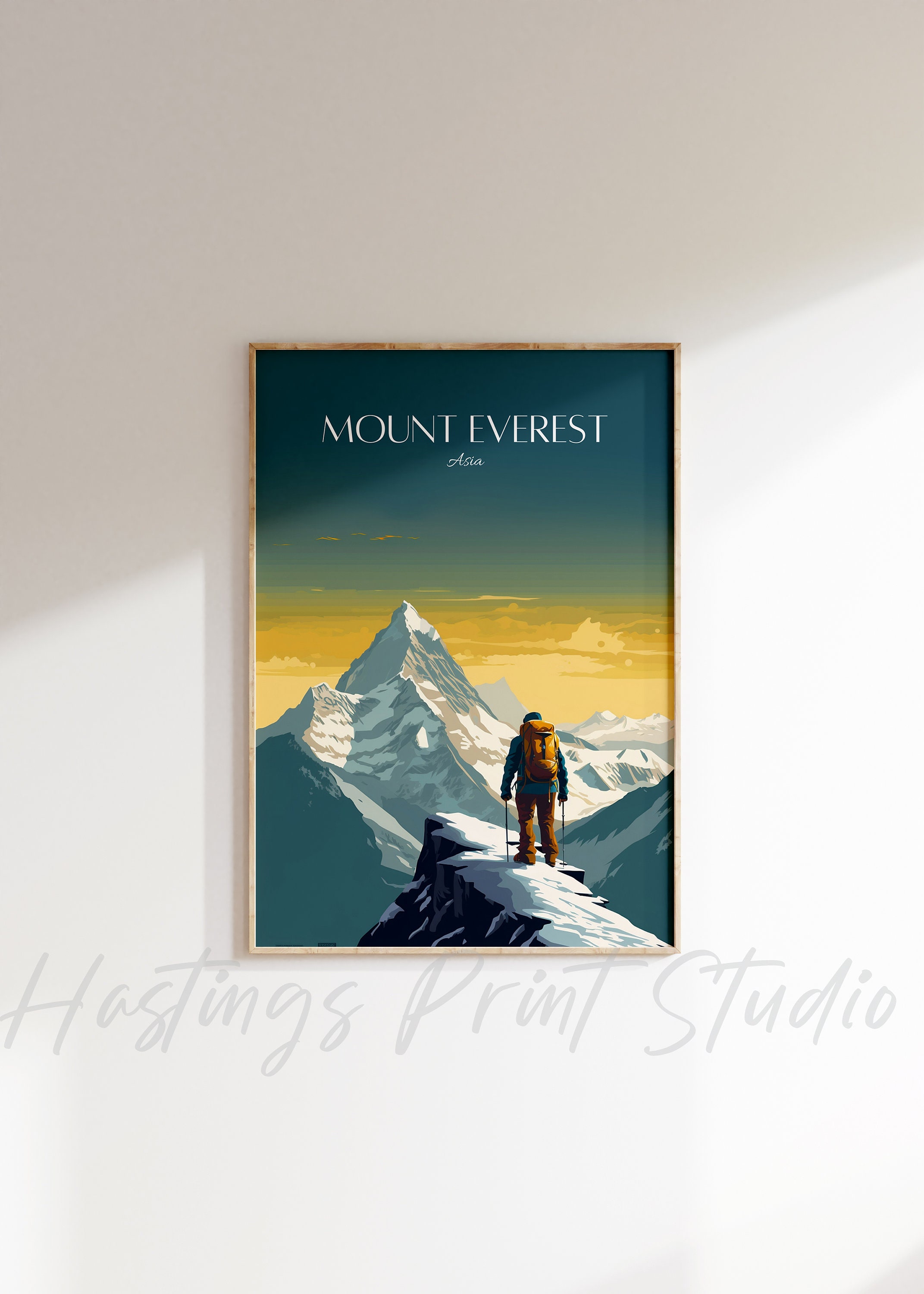 Mount Everest Travel Print Mount Everest Poster Home Decor - Etsy