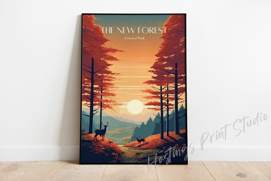 The New Forest National Park Travel Print - Travel Poster, Home Decor ...