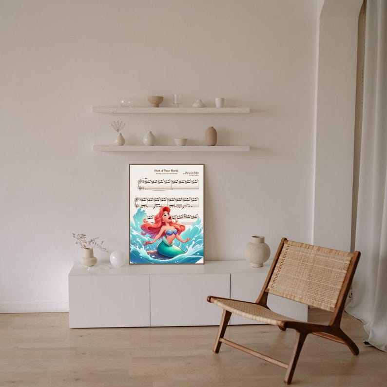 Ariel 'part of Your World' Music Poster – the Little Mermaid Vintage ...