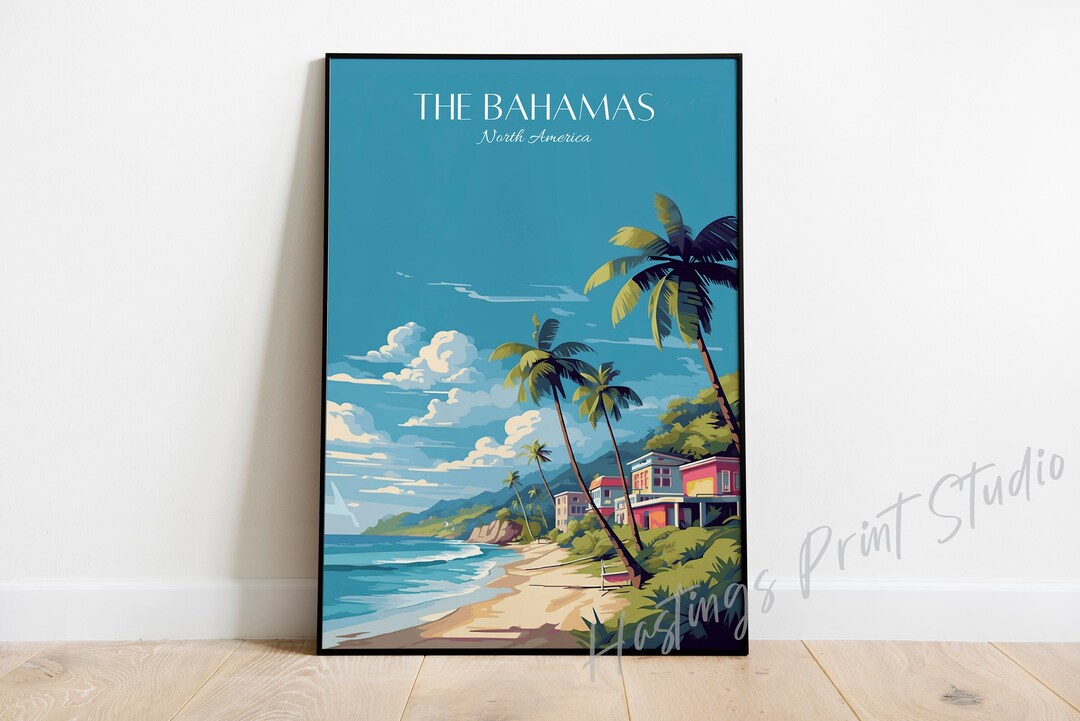 The Bahamas Print Bahamas Travel Poster, Home Decor, Wedding Gift ...