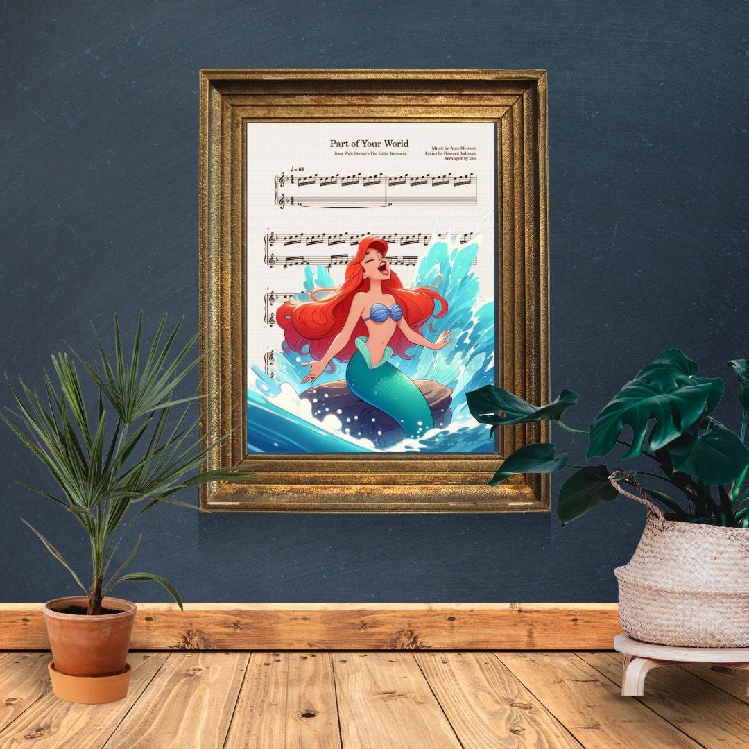 Ariel 'part of Your World' Music Poster - the Little Mermaid Vintage ...