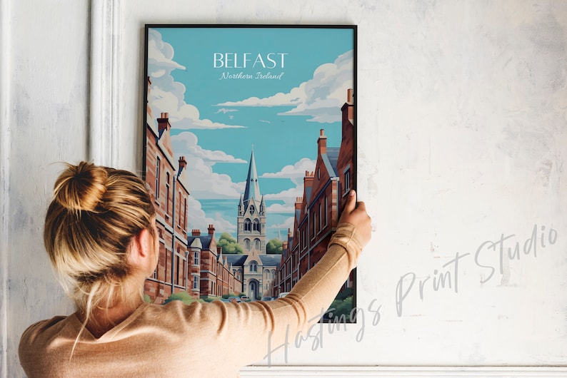 Belfast Travel Print belfast Northern Ireland Travel Poster, Home Decor ...