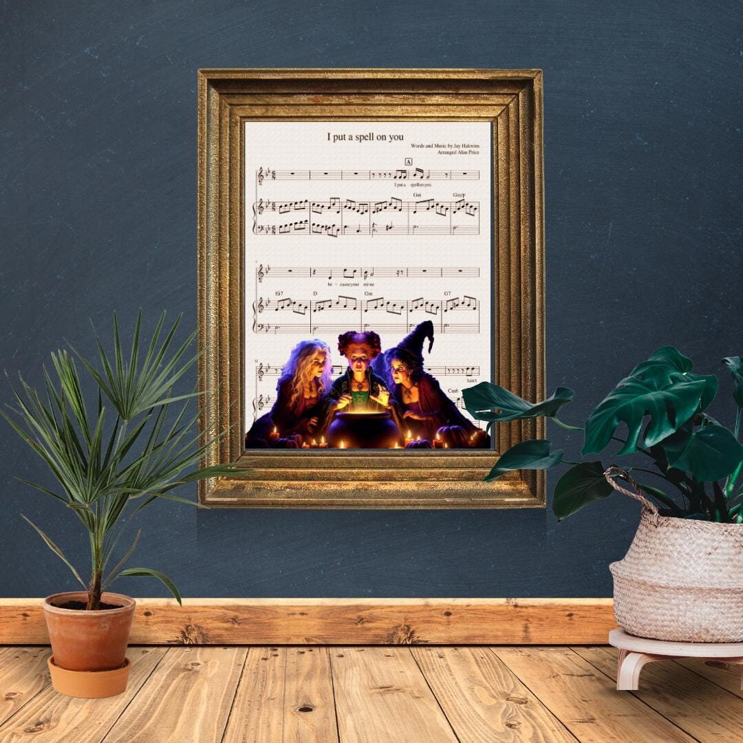 Hocus Pocus Music Poster: 'I Put a Spell on You' Vintage Art Print - Etsy