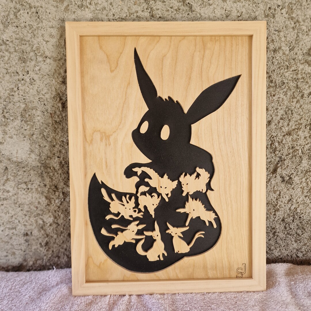 Pokémon Eevee Table and Its Evolutions in Wood - Etsy