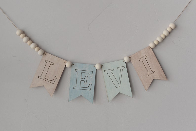 Wood Name Garland Name Banner for Kids Baby Room Banner - Etsy