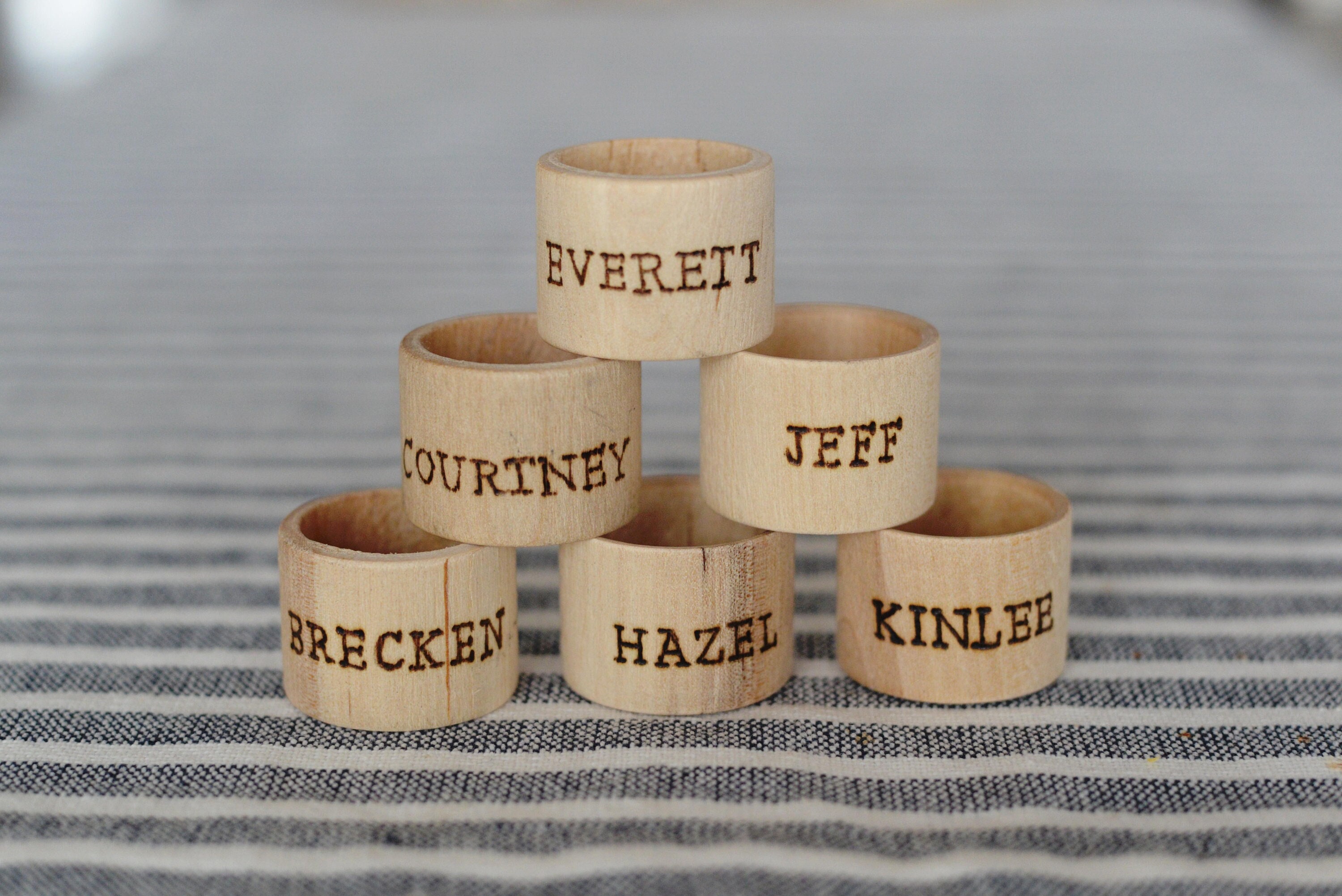 Personalized Napkin Ring, Wood Custom Napkin Ring - Etsy